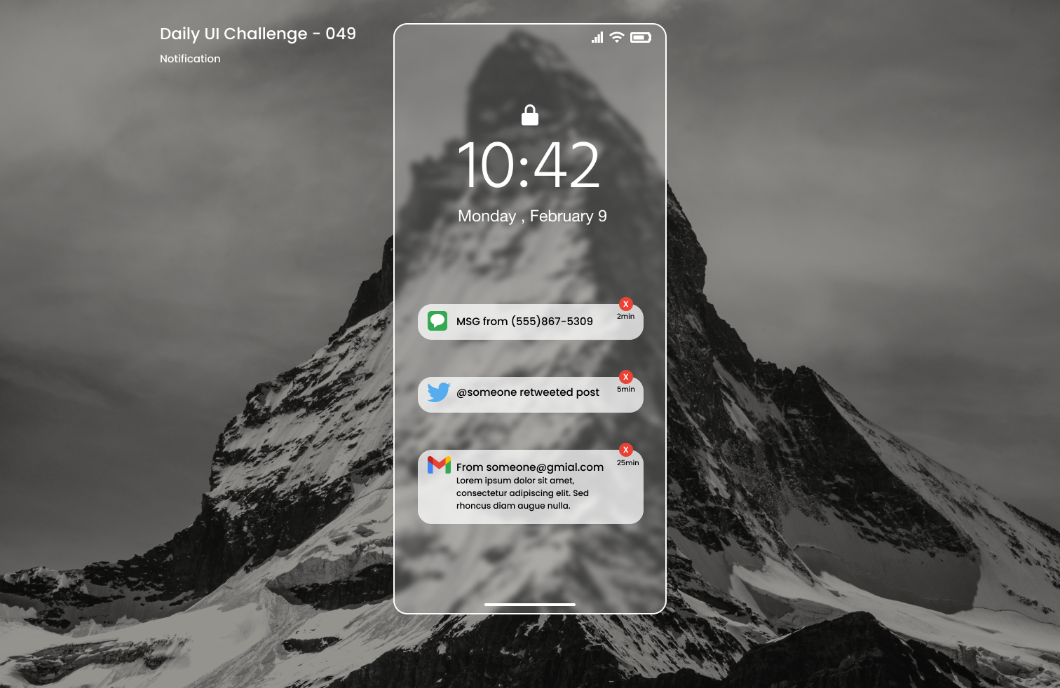 Daily UI 049 - Notifications by Gabriel Snead on Dribbble