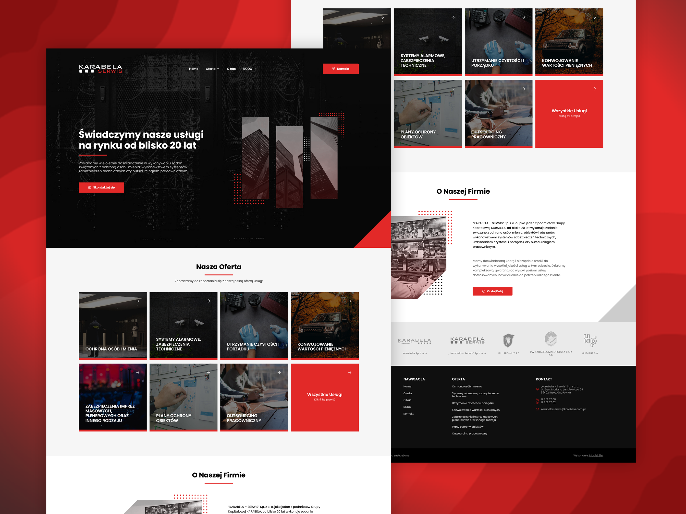 Security Company Website by Maciej Biel on Dribbble