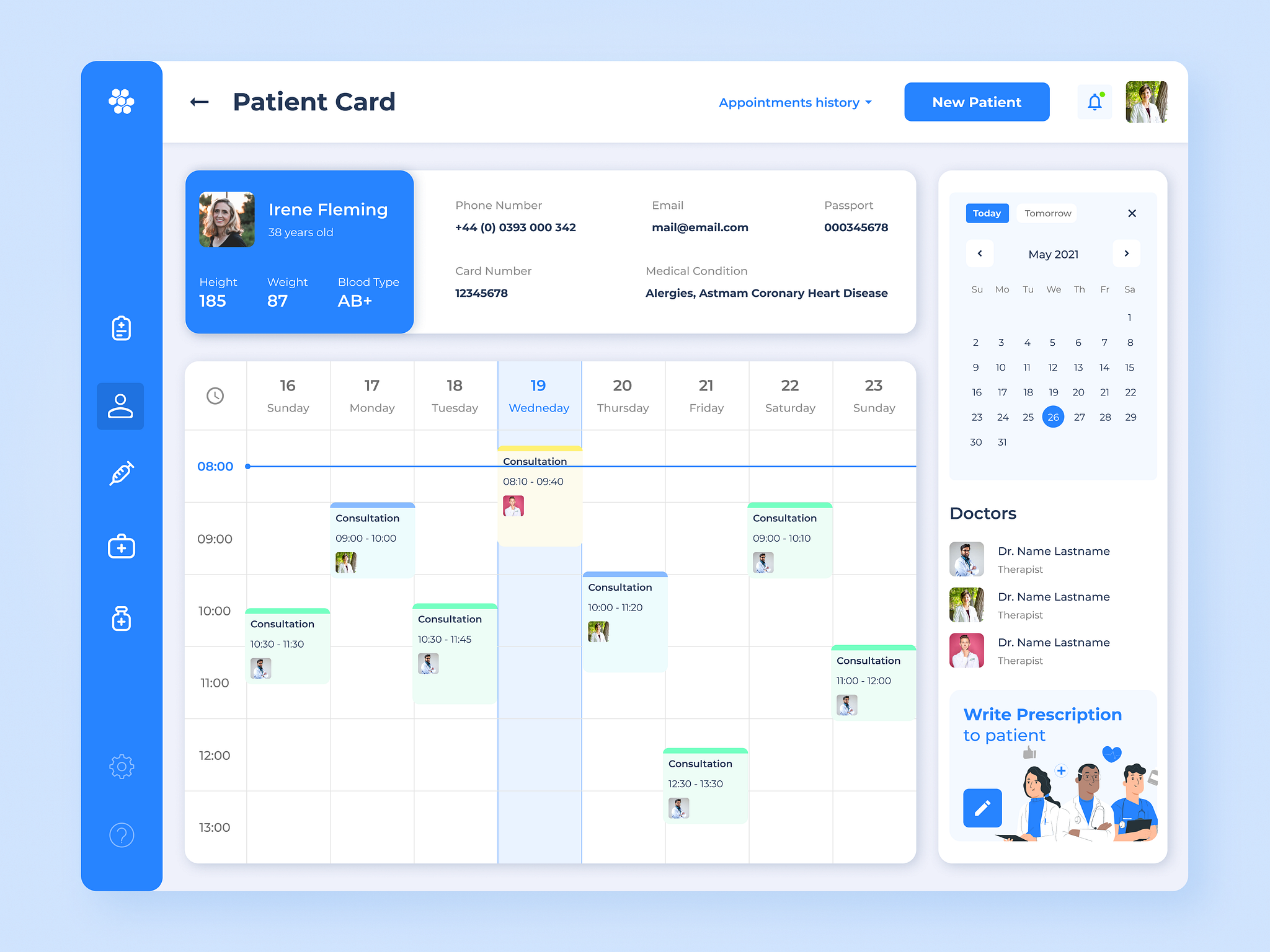 Medical timetable app by Obvious Studio on Dribbble