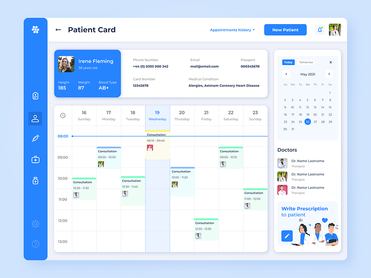 Medical timetable app by Obvious Studio on Dribbble
