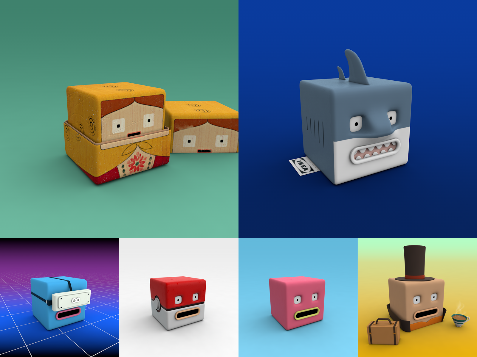 Distressed Cube: Batch 1 selection 04 by Mark_Animation on Dribbble
