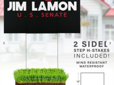 Jim Lamon For Senate yard sign by lovelytee on Dribbble