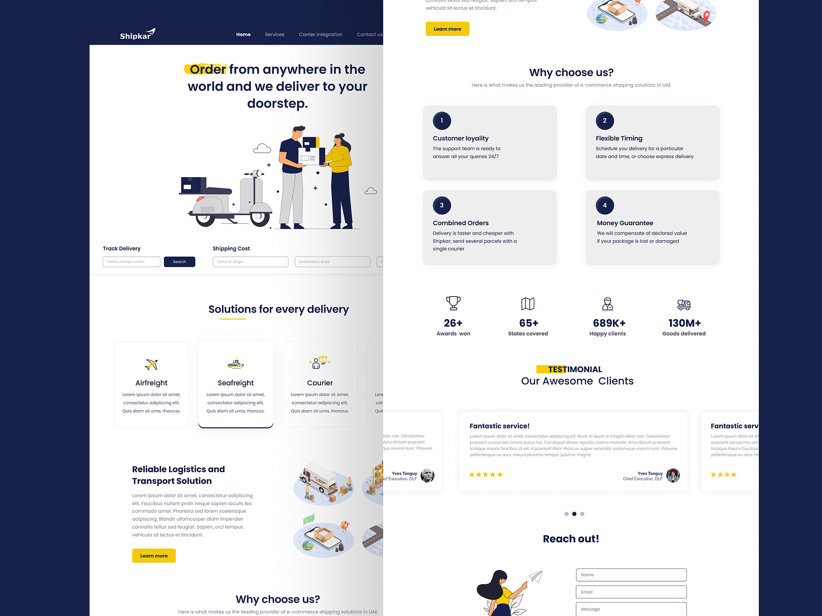 Logistics Website UI Design by Aqsa Shoukat on Dribbble
