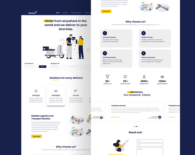 Logistics Website UI Design by Aqsa Shoukat on Dribbble