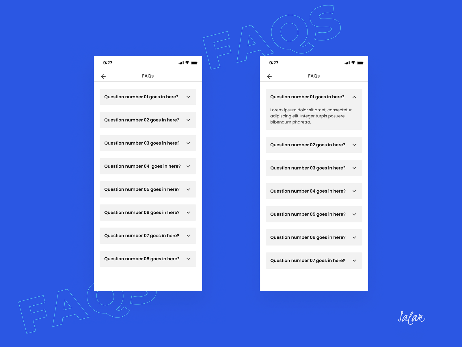 FAQs screen concept 1. by Abdulsalam Ayinla on Dribbble
