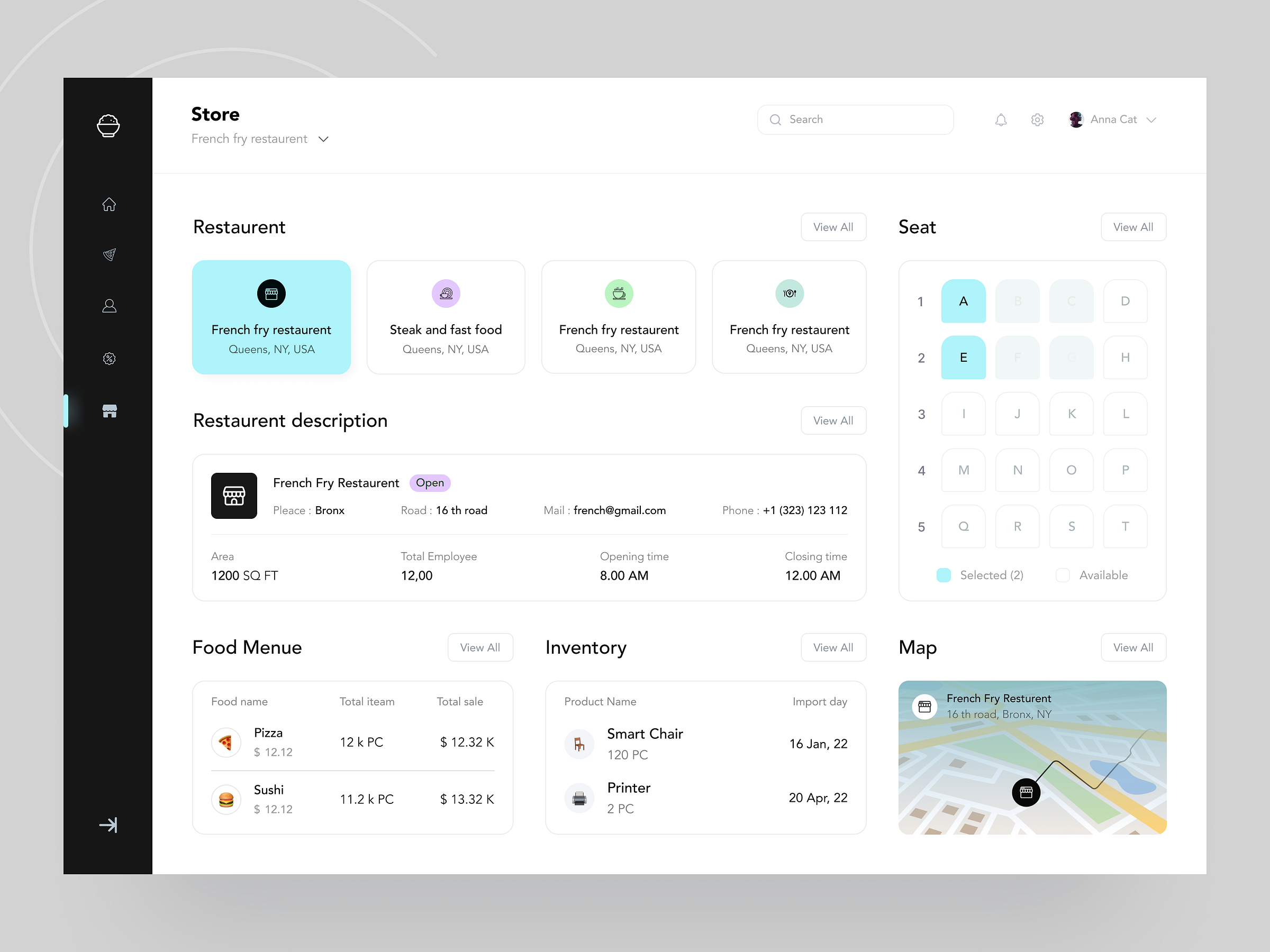 Restaurant Dashboard Design by Ofspace on Dribbble