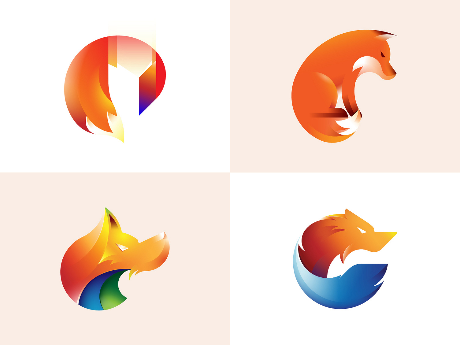 Fox and Wolf Logo Design & Grid by DAINOGO on Dribbble