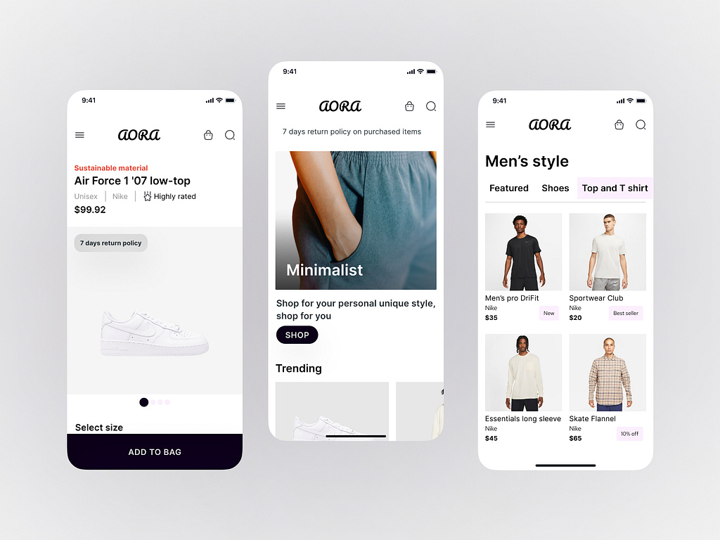 AORA - Ecommerce clothing mobile website by Omolade Lekan | UI/UX ...