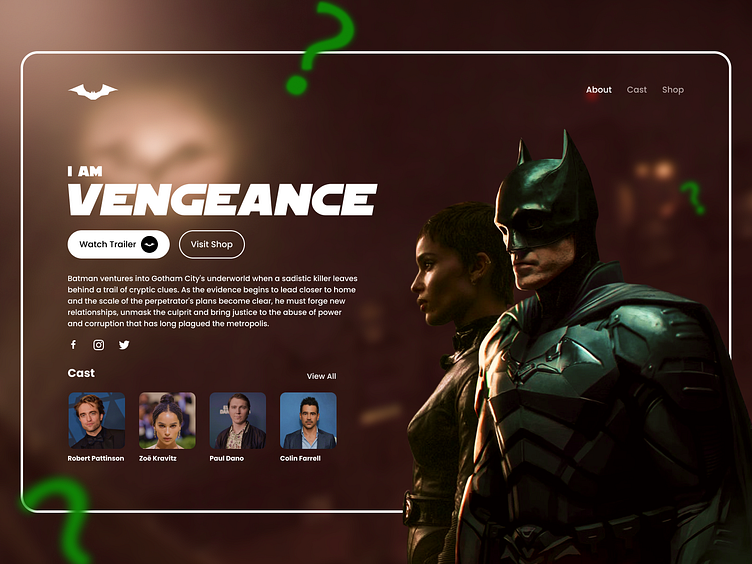 Batman Movie Website by Qamar Hussain on Dribbble