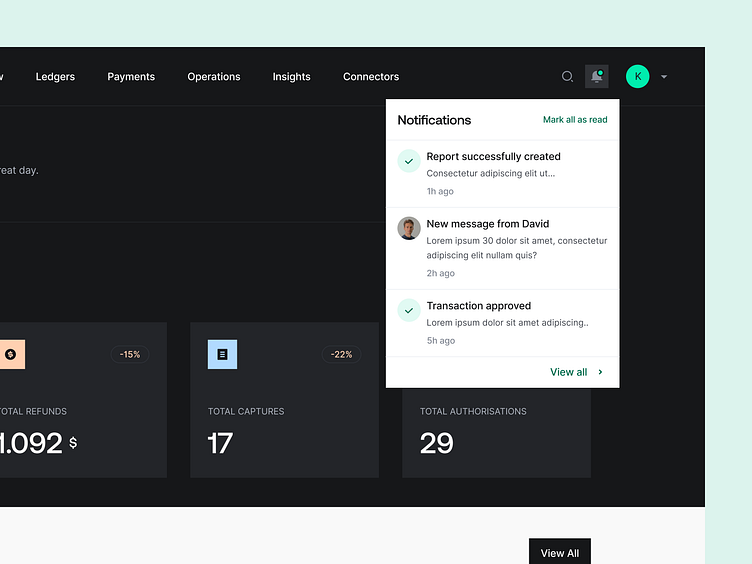 Formance - Notifications by Kevin Dukkon for Fintory on Dribbble