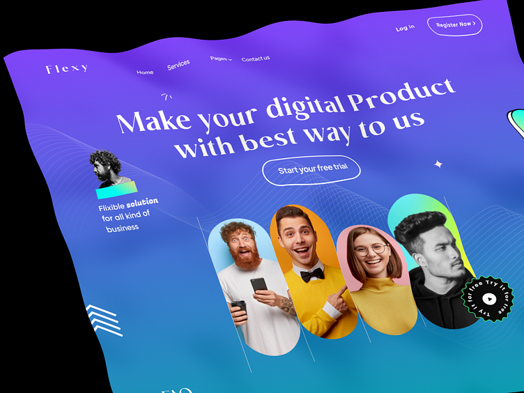 Flexy landing page UI design by Madhu Mia for Oniex™ 💎 on Dribbble
