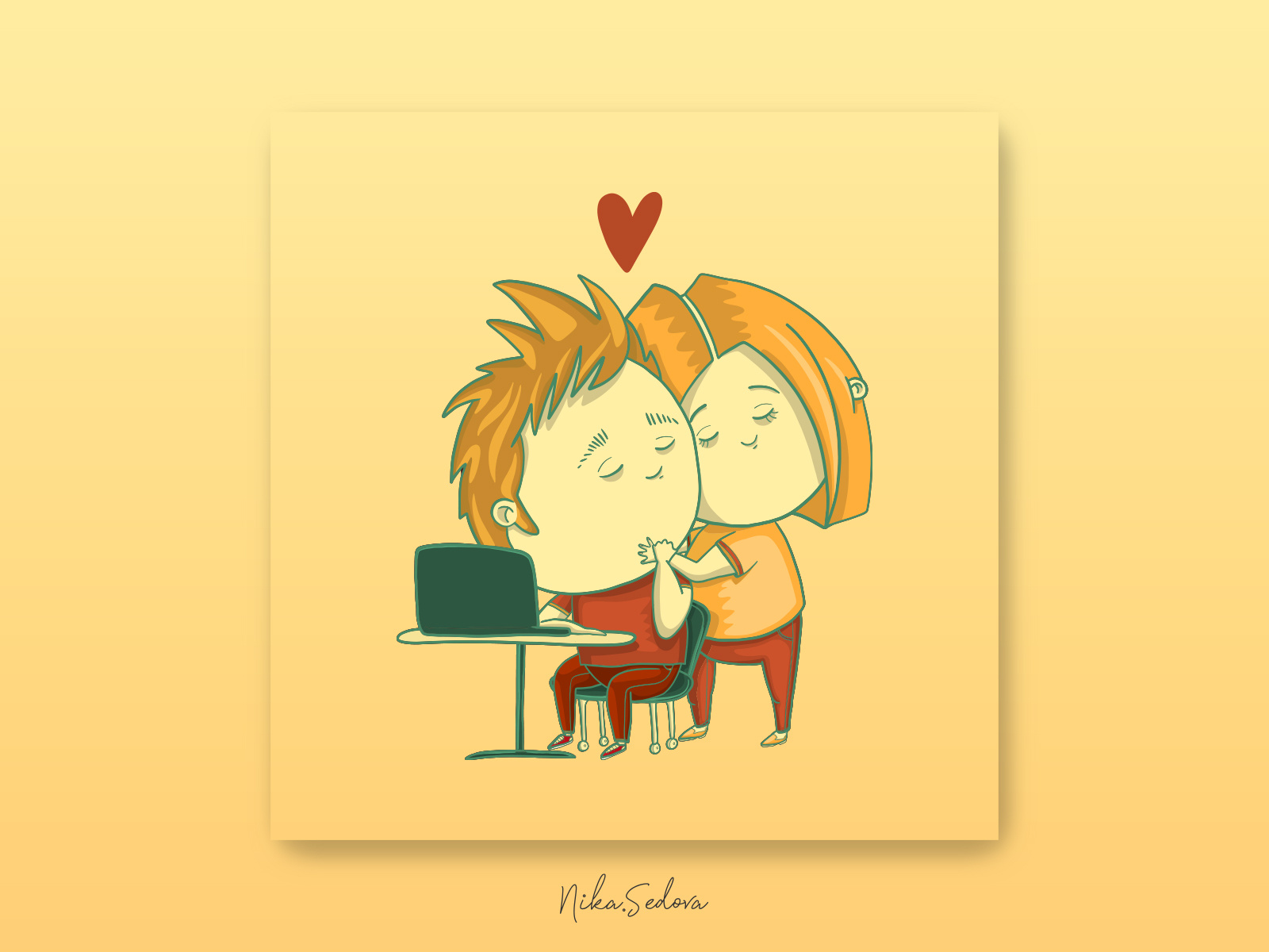 Emotions vector: tenderness by Veronika Sedova on Dribbble