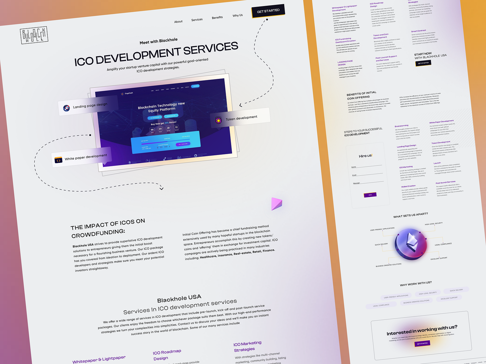 ICO Token Development Services landing Page Website Design by Hamza ...
