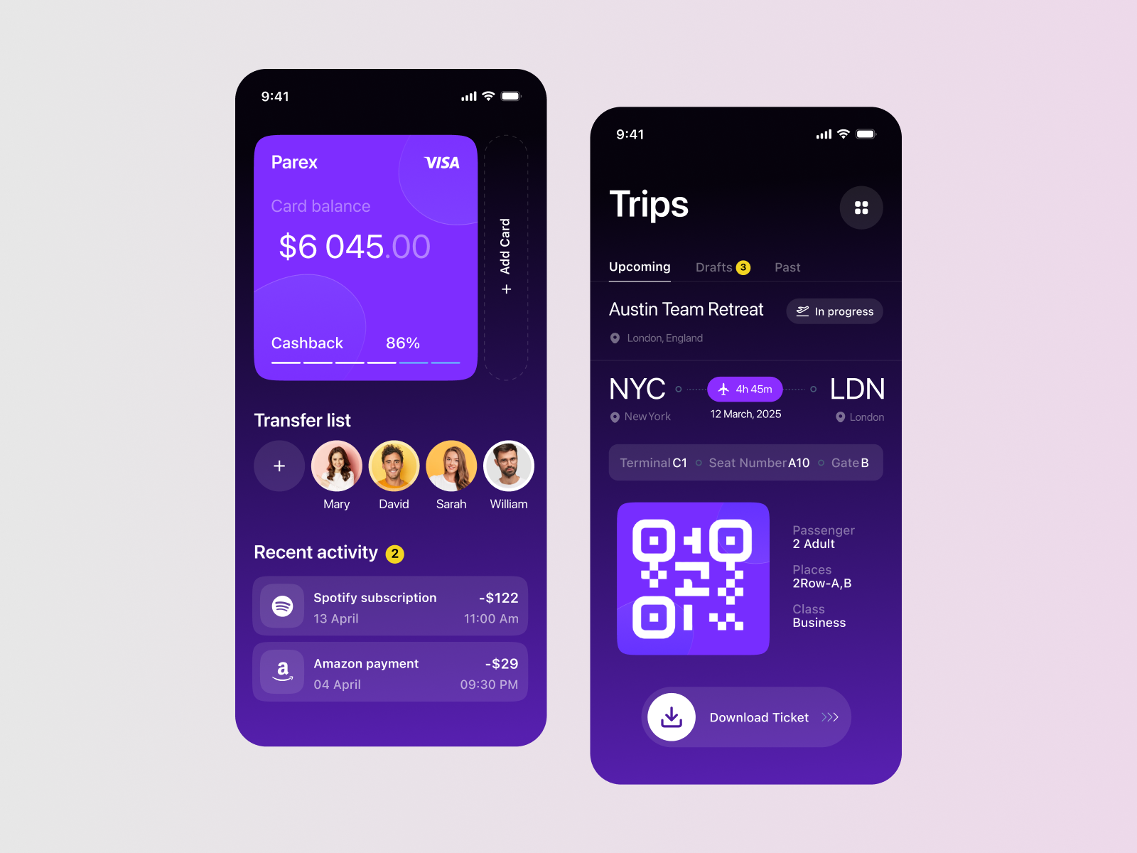 Trip booking application mobile ui design by Roohi Koohi on Dribbble
