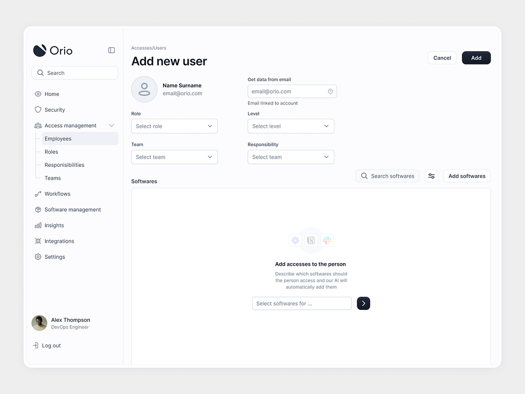 Add new user - Orio by Felipe Cardona on Dribbble