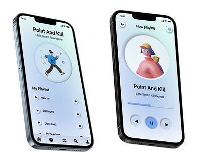 Now playing screen and playlist by Oyindamola Ibrahim on Dribbble