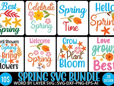 Spring Svg Design designs, themes, templates and downloadable graphic ...
