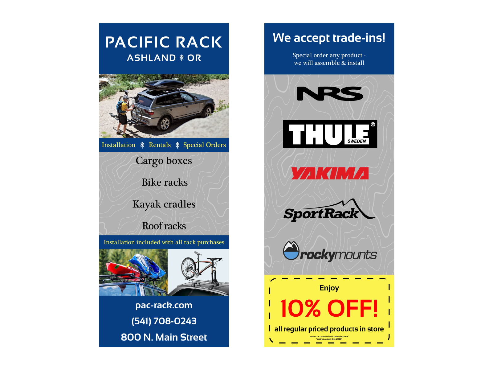 Pacific Rack Rack Card Design by Kai Jeffery on Dribbble