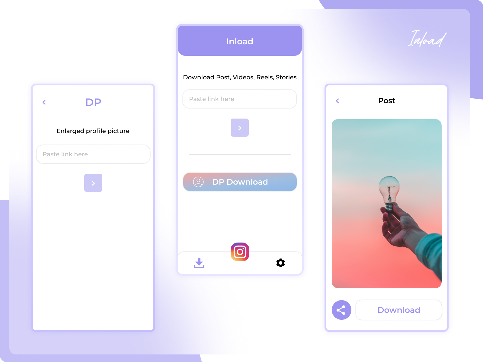 Inload - Instagram downloader app by Darshil gohel on Dribbble