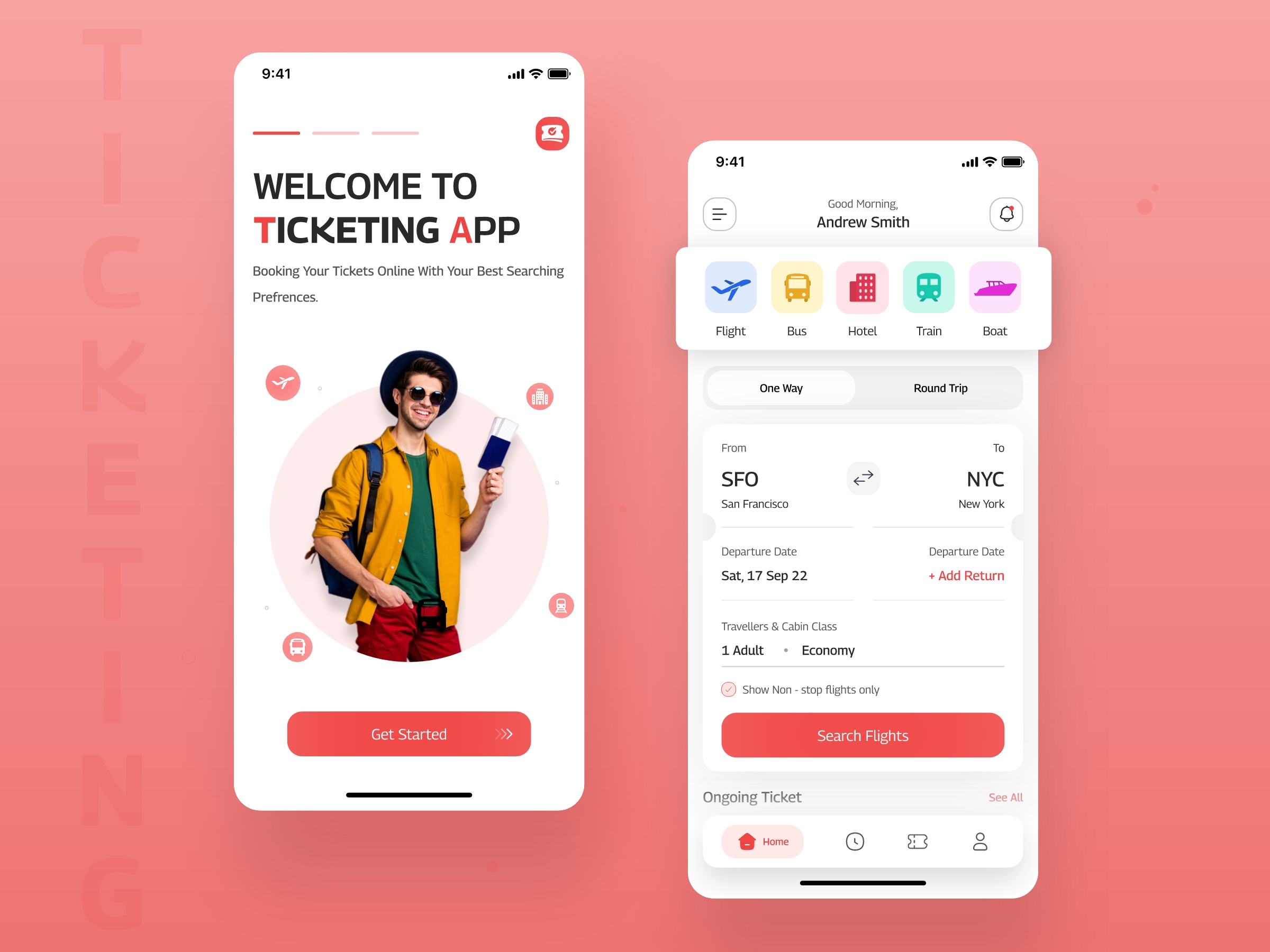 Ticketing App Design - XD Challenge by Bacancy on Dribbble