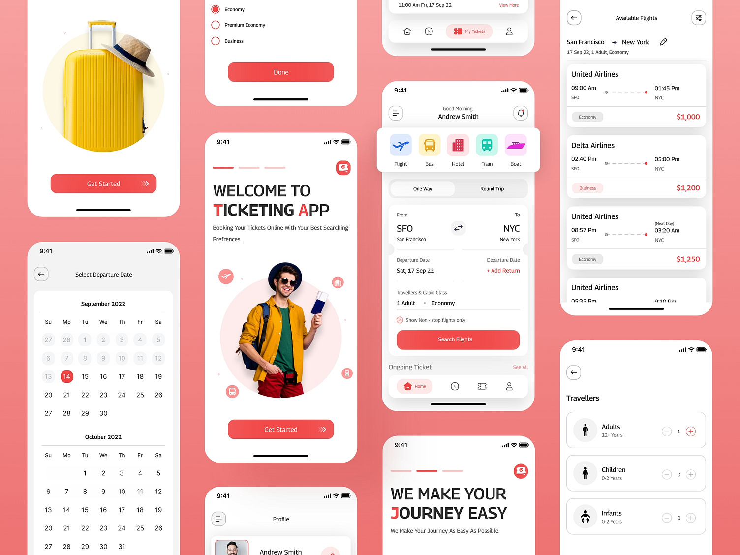 Ticketing App Design - XD Challenge by Bacancy on Dribbble