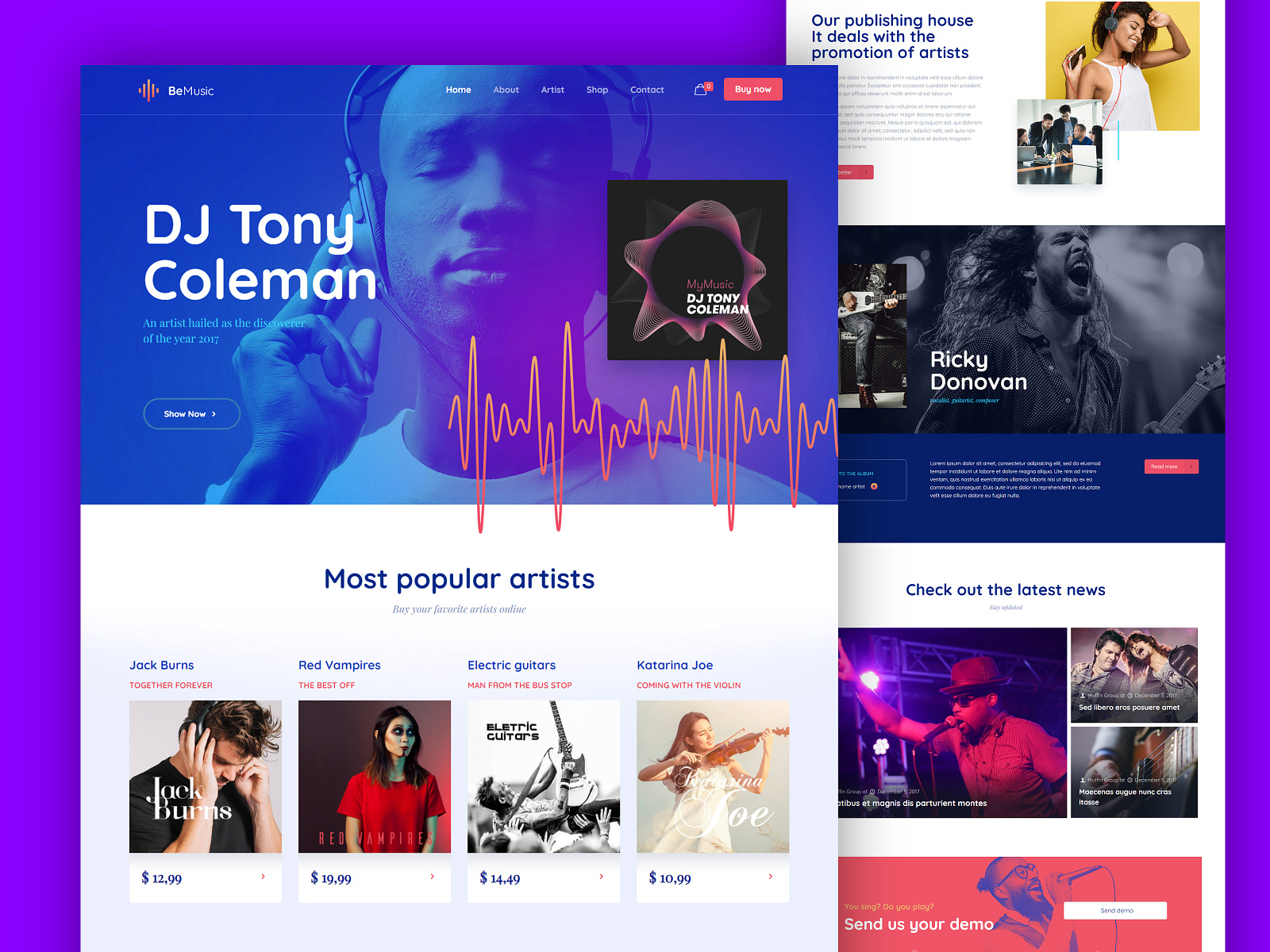 DJ Music Website Design by Deft Digital on Dribbble