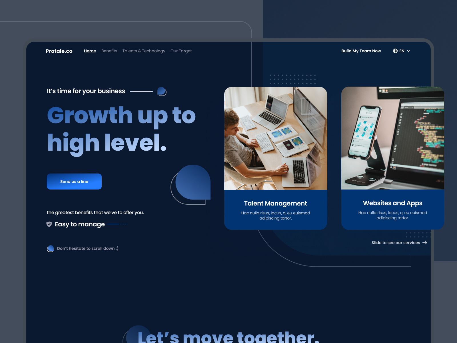 Website Landing Page for Protale (Dark Mode) by Rendyansyah Syabany for ...