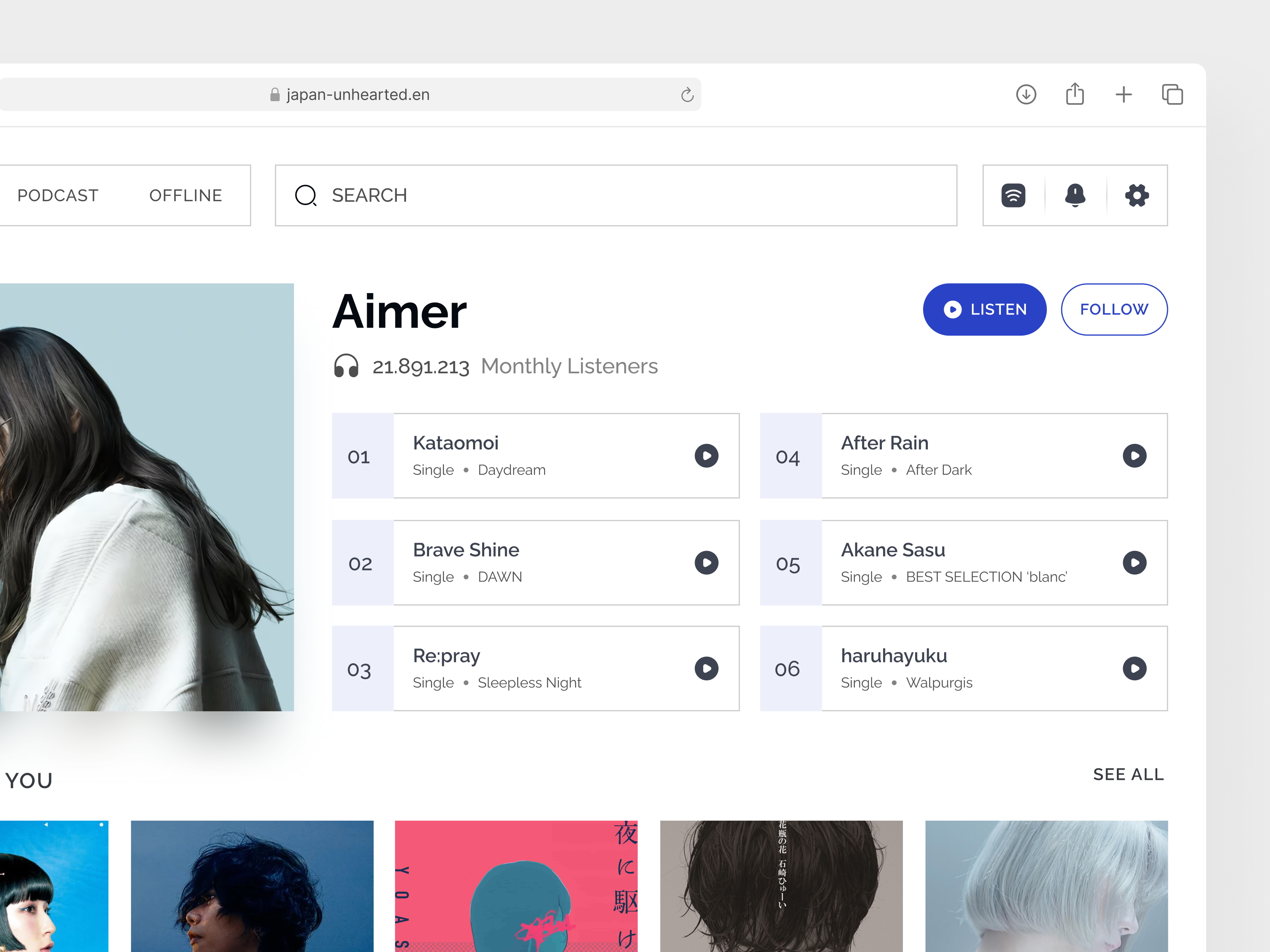 Unhearted - Music Player Web Application by Syncostech for Nija Works ...