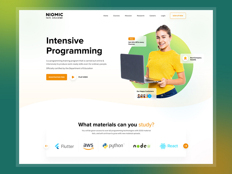 Tech Education Website Header Exploration Design by Akash Ahamed on ...