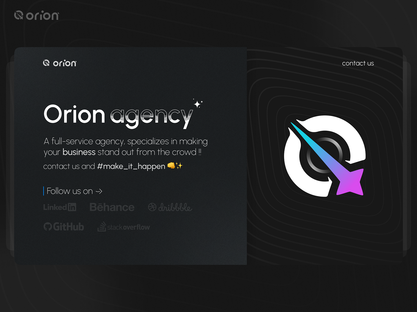 Orion agency website by orion agency on Dribbble