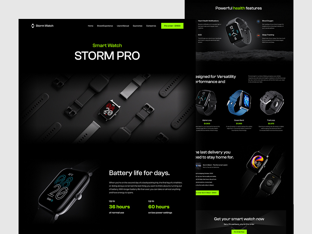 Smart Watch - Product Landing Page by Muhammad Ahrasya for Elux Space ...