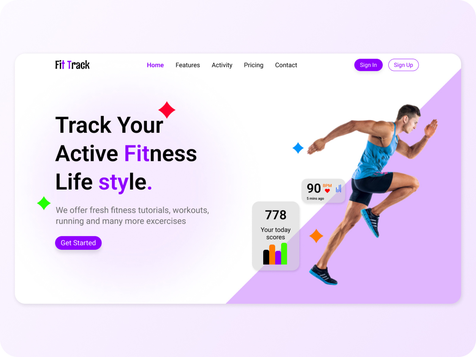 Fitness / Workout Web Design ( FitTrack) by Naeem Kesrani on Dribbble