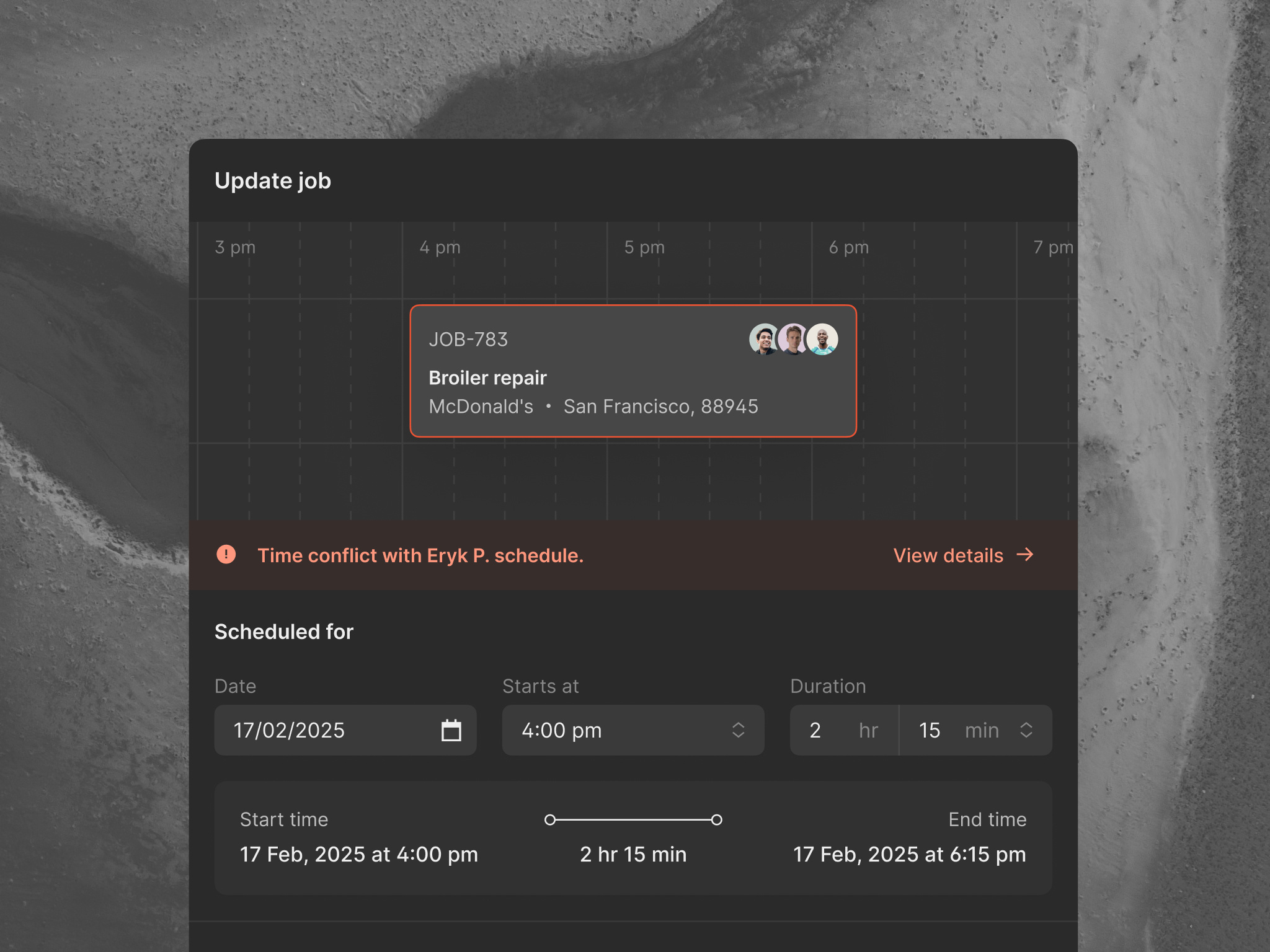 Update Job Dialog by Daniel Moss for Roopairs on Dribbble