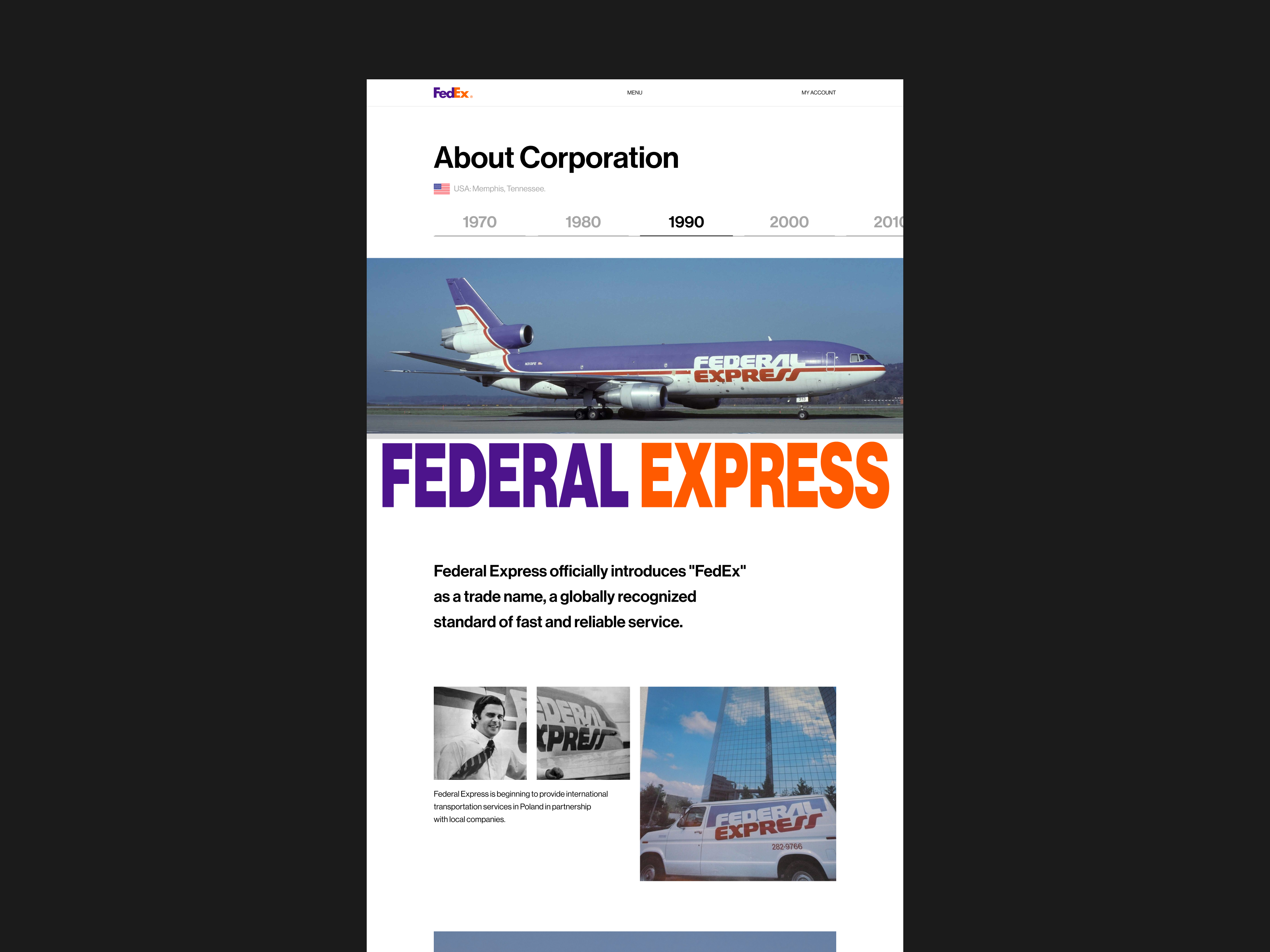 Fedex website design and identity redesign by Mikhail Ovodlayer on Dribbble