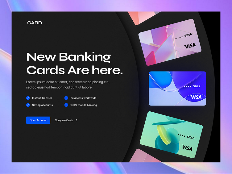 Banking Card Landing Page Website by Nishar Multani UX/UI Design on ...