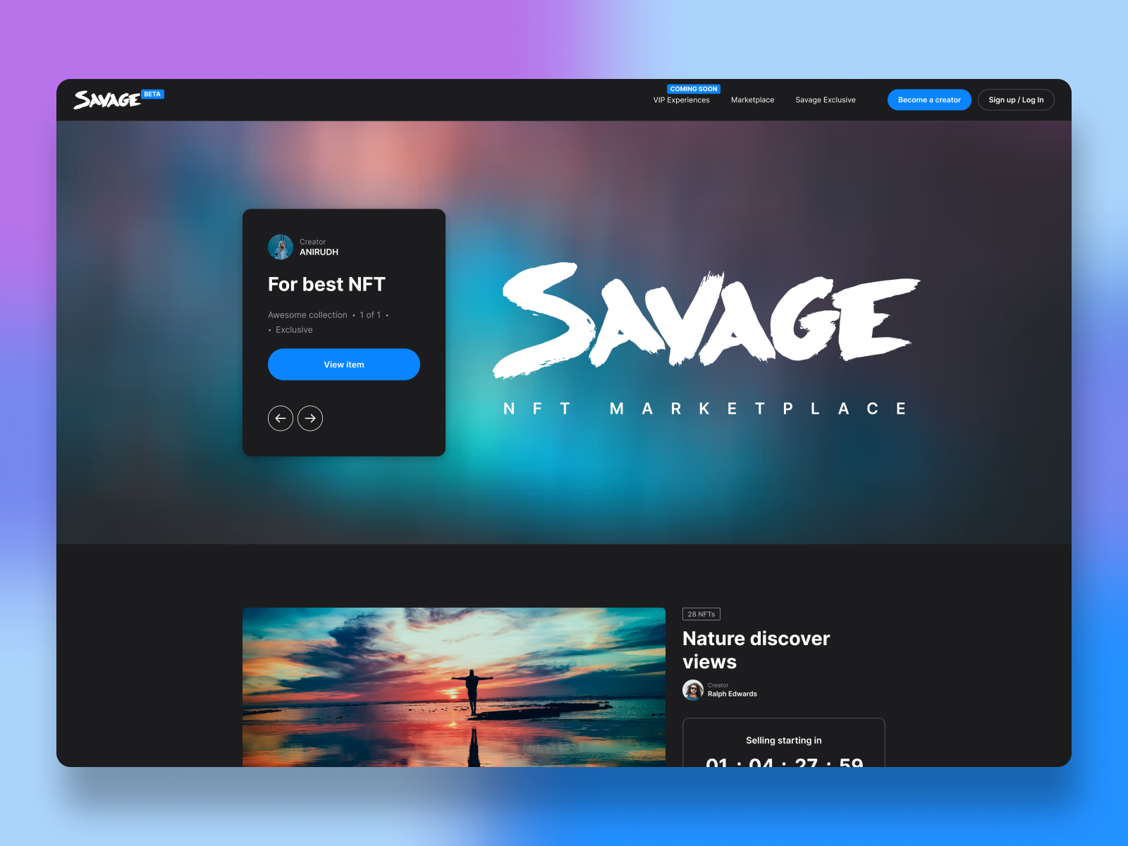 Savage — Video NFT Marketplace Website Design [by PixelPlex] by ...