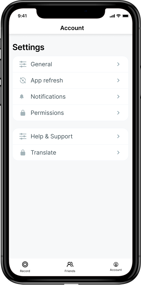 Settings screen by Veronica Lopez on Dribbble