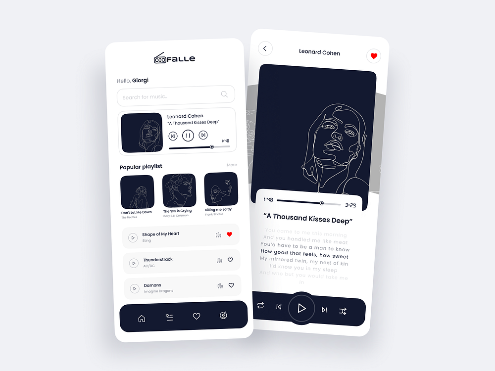 Simple Music Player App by Giorgi for Ascended on Dribbble Simple Music Player App by Giorgi for Ascended on Dribbble