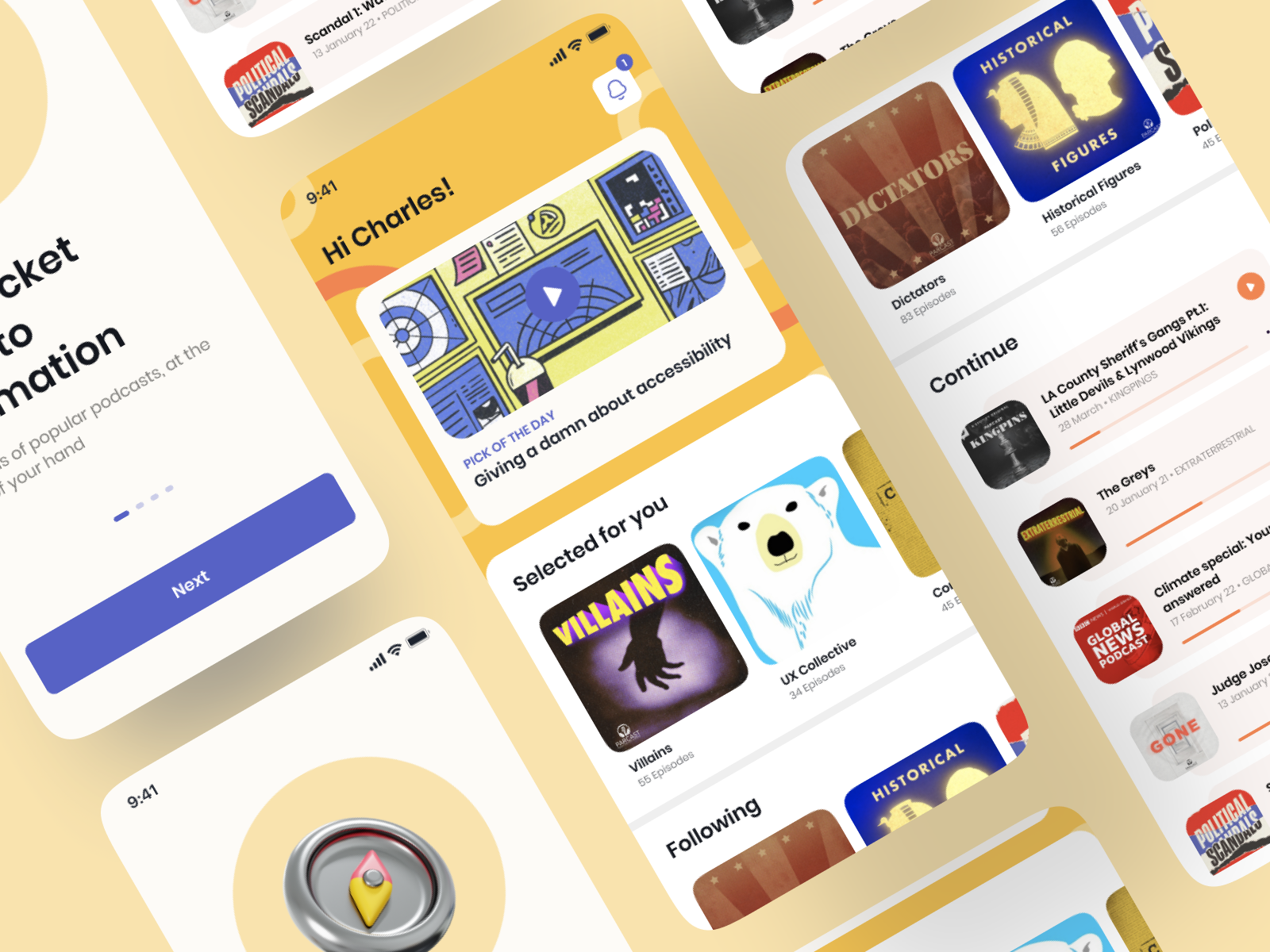 Podcast app by Fulvio Volpi on Dribbble