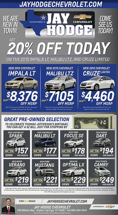 Jay Hodge Chevrolet Email Blast by Jessica on Dribbble