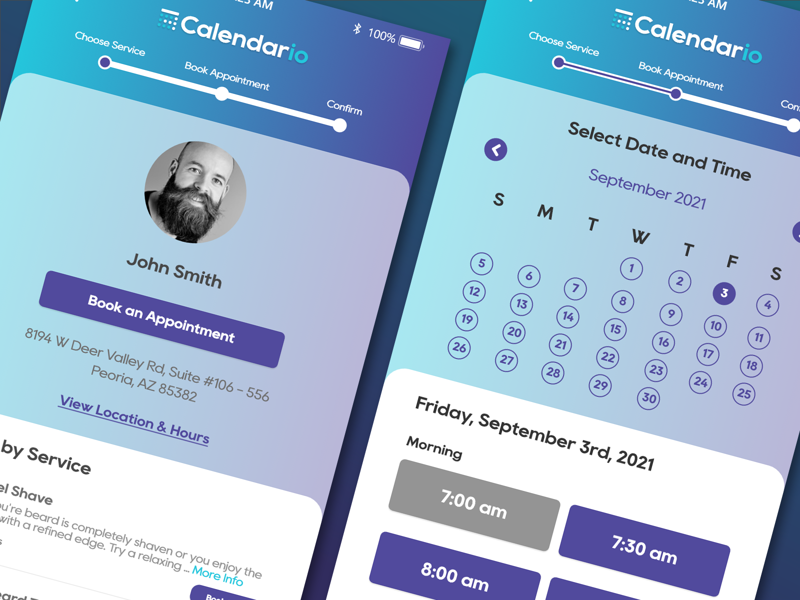 Calendario Appointment Booking Mobile App UI Design by Lawrence Freitas ...