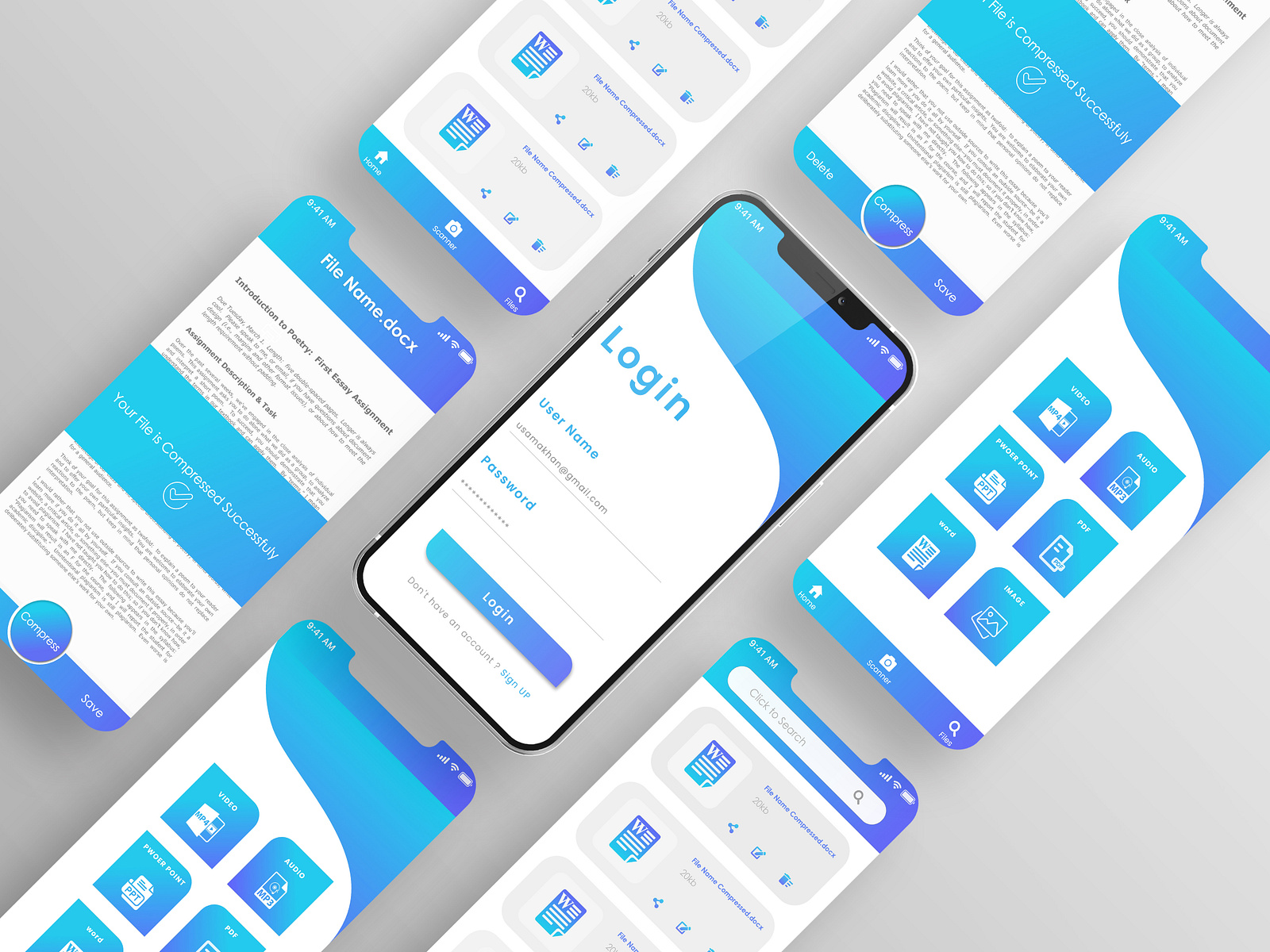 File Compressor App UI by Usama Khan on Dribbble
