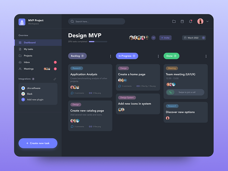 Task Manager Dark Theme by Darya Yeutukhova on Dribbble