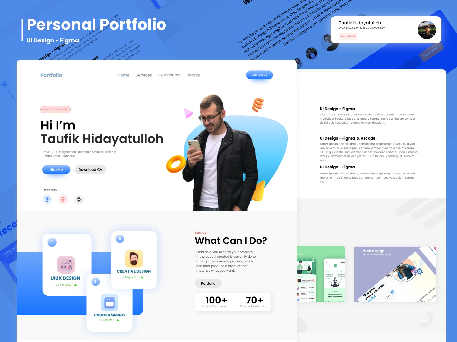 Portfolio Profile - UI Design by Taufik Hidayatulloh on Dribbble