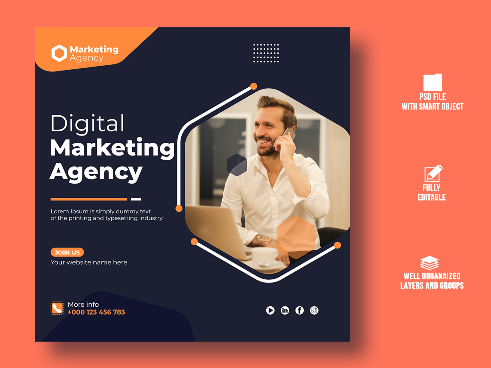 Digital marketing agency corporate business social media poster. by ...