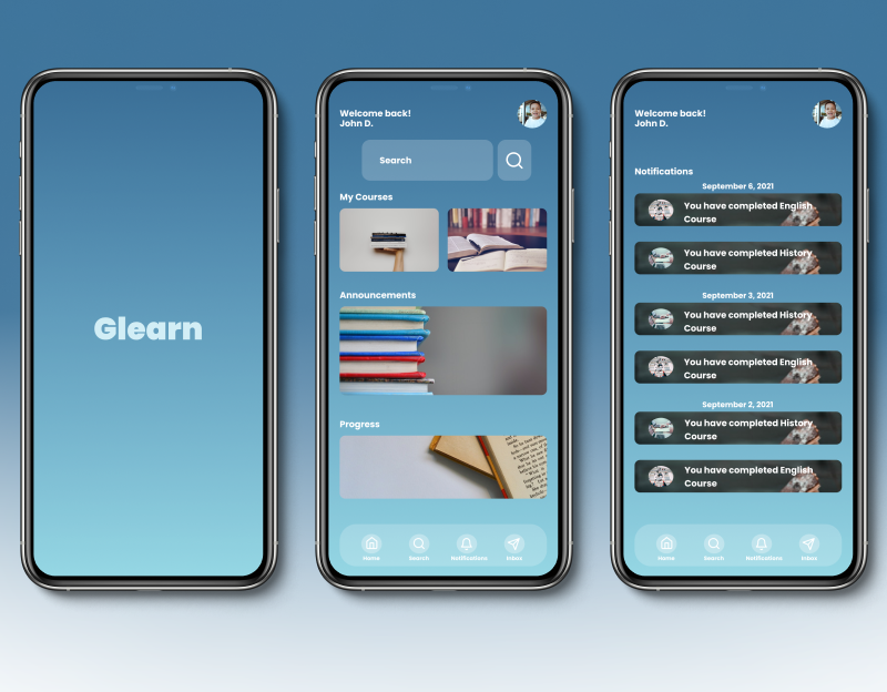 Glearn - Online Learning Mobile App UI DDesign by Ubaid Ziad on Dribbble