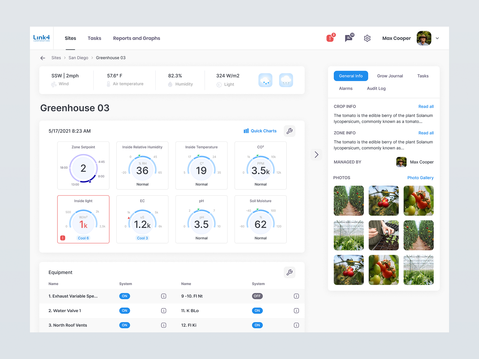 Greenhouses Corporation software by Nataliia Tykhonovska on Dribbble
