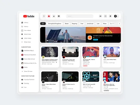 Youtube UI designs, themes, templates and downloadable graphic elements ...