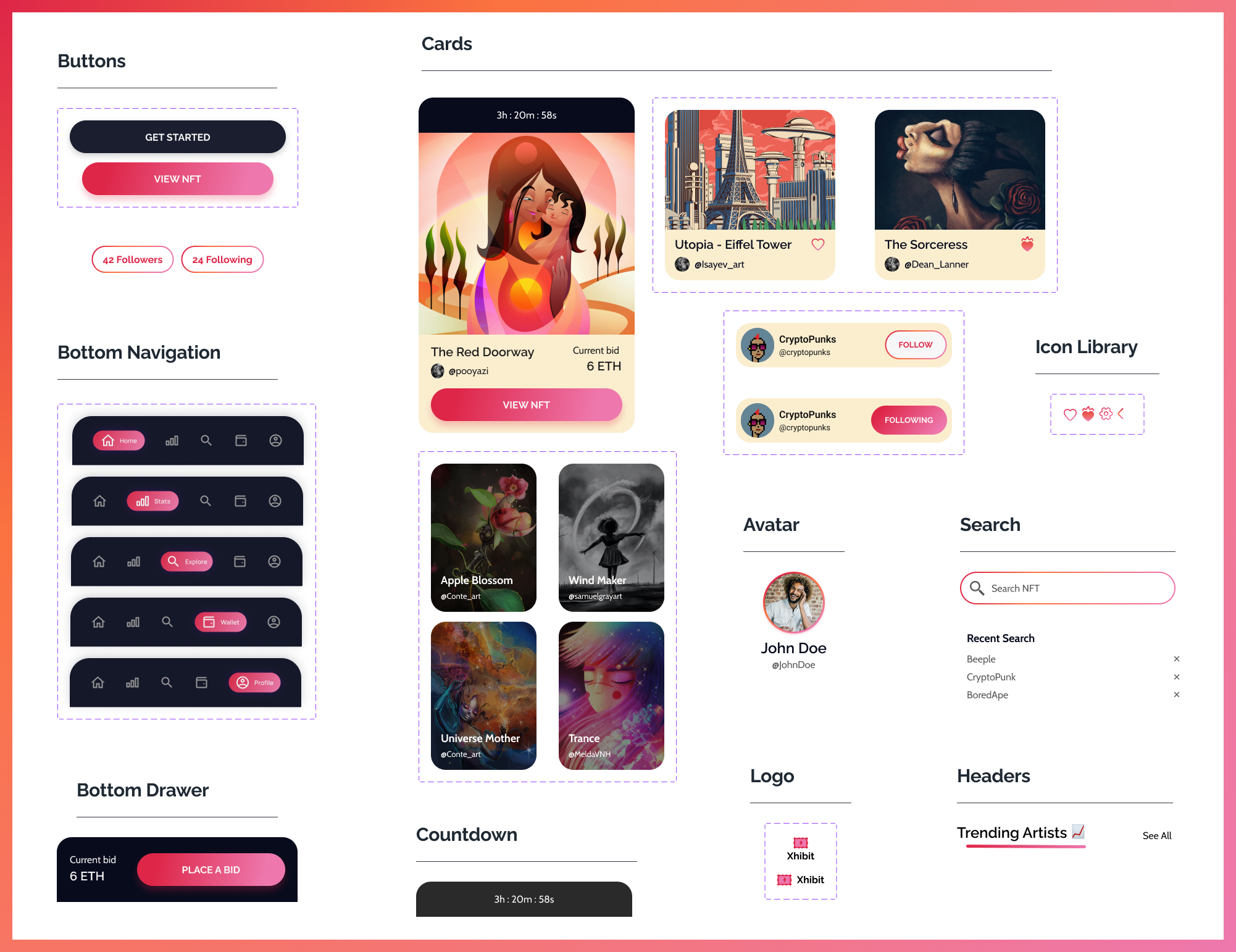Xhibit: NFT Marketplace App by Serina Murphy on Dribbble