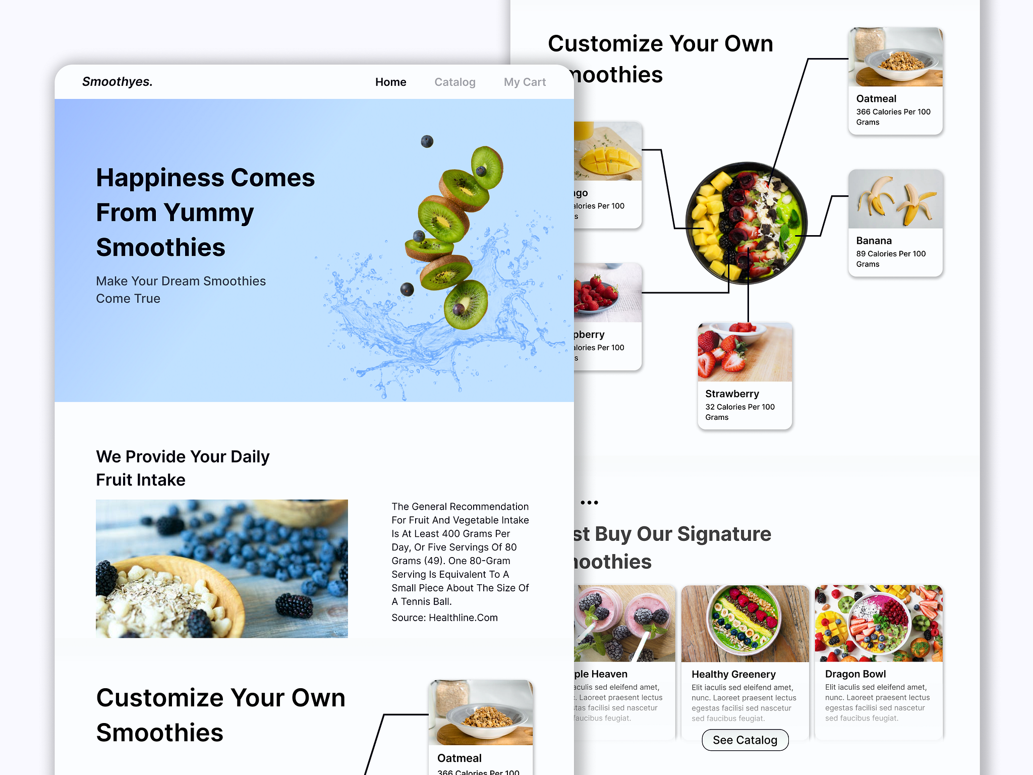 Smoothie Shop Website UI Design by Kamila Putridifa on Dribbble